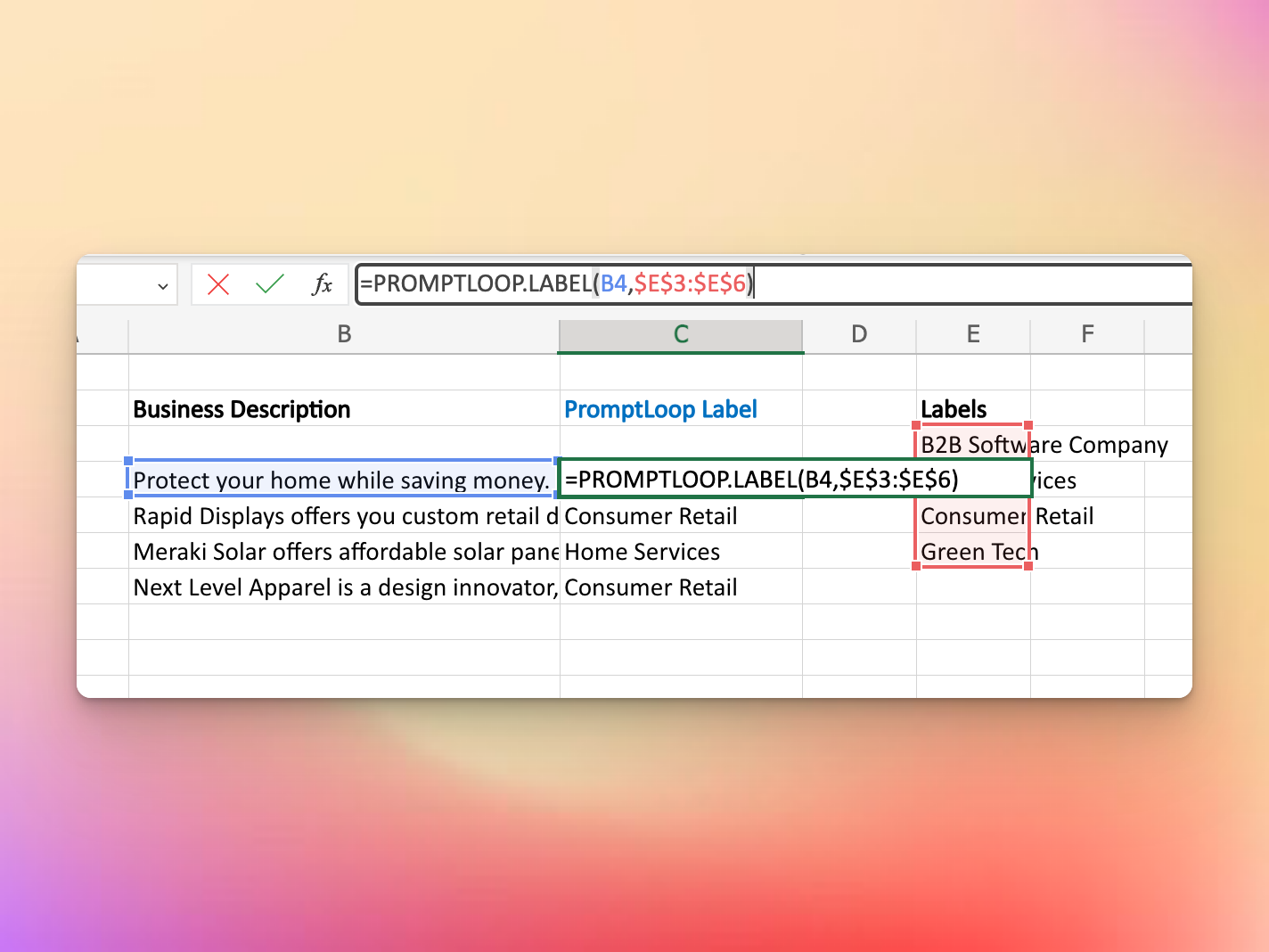 Enhancing E-commerce Operations with PromptLoop in Excel
